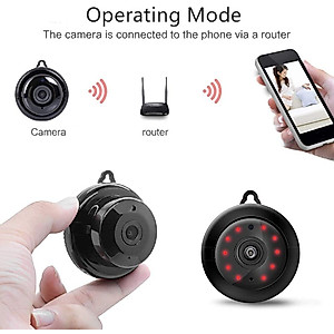 X W EI UNION Camera Hidden Home Security Spy Camera WiFi with Audio and Video Mini Spy Cam WiFi Nanny Cam Baby Monitor, Night Vision Live Feed 2.4G WiFi Remote View Video Playback