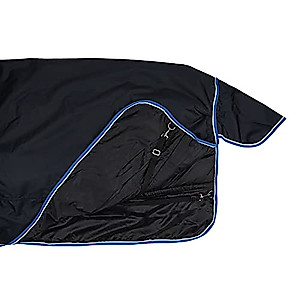 HORZE Glasgow Heavy Weight Waterproof Winter Turnout Horse Blanket (350g Fill) - Dark Blue - 78 in