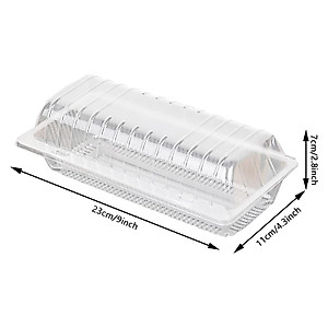 Tamnjvrr 100pcs Plastic Hinged Food Take Out Container, Disposable Sandwiches Box Clamshell Food Containers