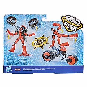 Spider-Man Marvel Bend and Flex, Flex Rider Action Figure Toy, 6-inch Flexible Figure and 2-in-1 Motorcycle for Kids Ages 4 and Up