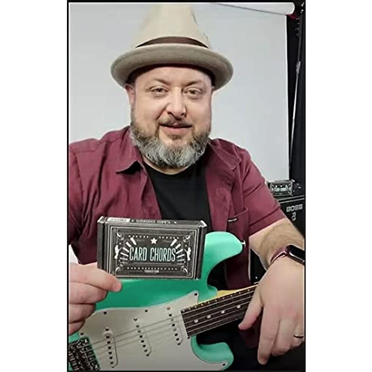 Learn Guitar in Minutes Card Chords (Gibson Edition) GUITAR CHORDS allow you to PLAY an ELECTRIC Guitar while the CARD is on the FRETBOARD Made in USA Music Gift