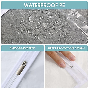 Perber All Clear Garment Bags for Hanging Clothes, 60" Dress Bags for Gowns Long, Plastic Dustproof Dress Garment Bag, Long Dress Bag with Zipper for gown, winter long coats, dance costume（10 Packs）