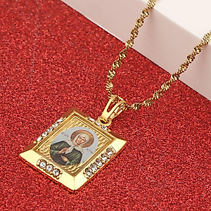 BR Gold Jewelry Russia Blessed Matrona of Moscow Pendant Necklaces Catholicism Orthodox Church Virgin Mary
