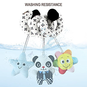 AIPINQI Spiral Stroller Toys, Infants Spiral Activity Toys Comfortable Pram Crib Plush Toy for Boys Girls Spiral Hanging Toys for Car Seat, Panda