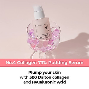 numbuzin No.4 Collagen 73% Pudding Serum | Pudding Serum for Wrinkles, Aging, Dull, Loose Skin, Ultra-Low Molecular Collagen, Elastin, Hyaluronic Acid, Niacinamide | Korean Skin Care | 1.69 Fl Oz