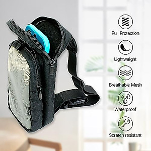 PERFECTSIGHT Travel Bag for Nintendo Switch/Lite/OLED, Cute Crossbody Shoulder Bag for Tears of The Kingdom, Portable Sling Backpack Game Carrying Case for NS Console Dock Joycon Accessories, Yellow