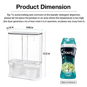 Conworld Rice Dispenser Kitchen Organization, Wall-Mounted Dry Food Storage Container with Lids and 1 cup, Laundry Detergent Dispenser.Suitable for Black Rice, Pet Food, Beans, Laundry Scent Beads