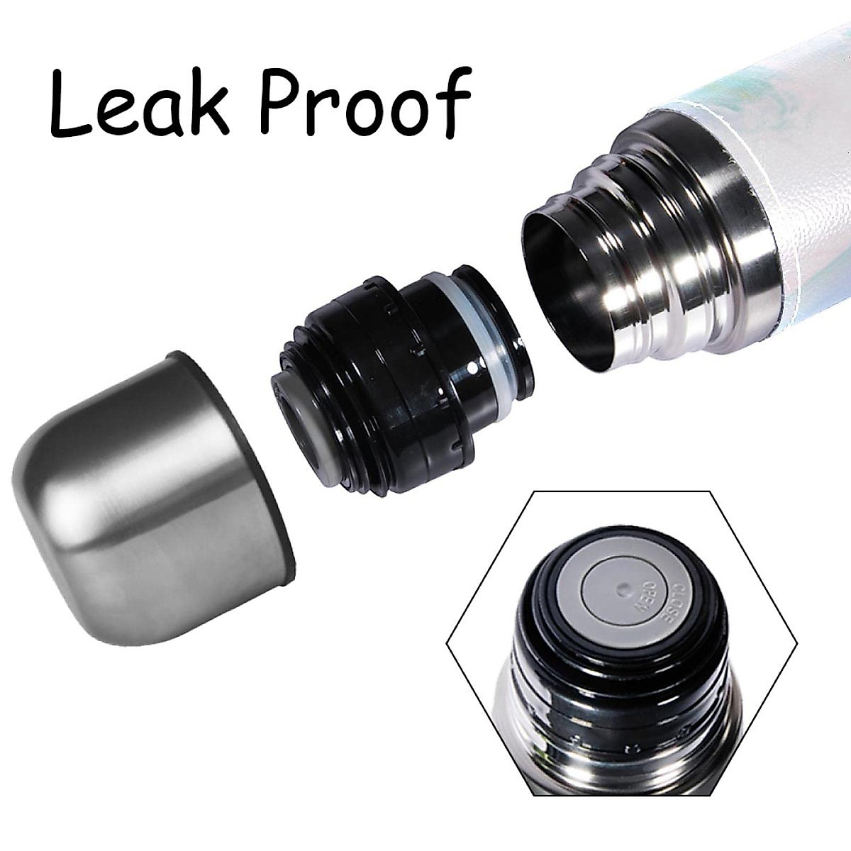 Stainless Steel Leather Vacuum Insulated Mug Colorful Texture Thermos Water Bottle for Hot and Cold Drinks Kids Adults 16 Oz