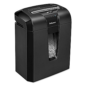 Fellowes 4600001 Shredder Cross-Cut, 10Sht Cap, 15-1/4"x10"x19", Black