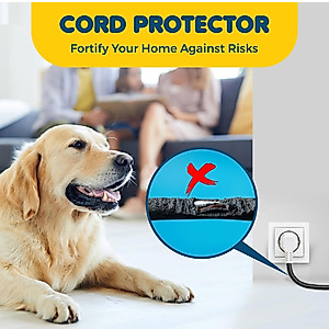 SunGrow Dog and Cat Cord Protector, 3/8 Inch Diameter, Dog, Cat, Ferret Cord Protector from Wire Chew, Cable Protector Tubing, Stop Chewing Cable Management Sleeve (20 Feet)