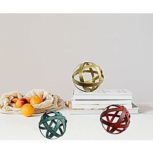 Decorative Sphere - Metal Band Sphere - Home Decor Accents - Tabletop Decorations for Living Room (Gold)