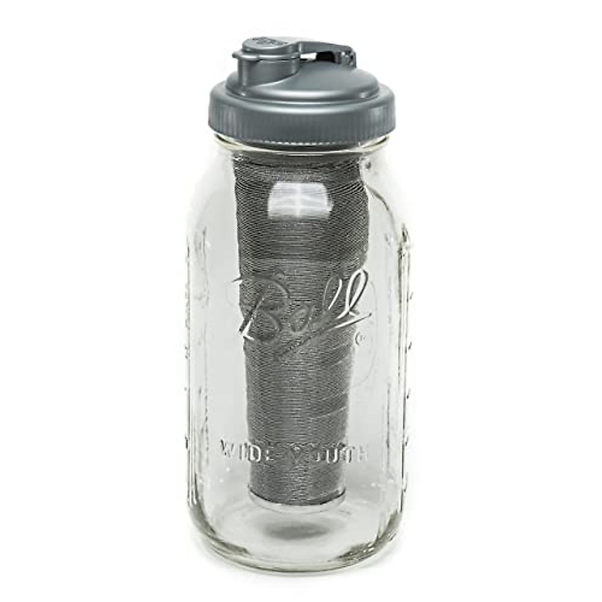 Crave Cold Brew Coffee Maker with American made Flip Cap Lid and 2 Quart Glass Mason Jar, Pour Spout, and Stainless Steel Filter. Perfect for Coffee, Tea, and Water Infusions
