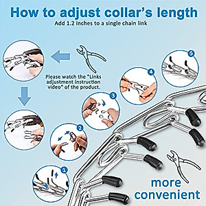 No Pull Dog Collar Adjustable Quick Release Dog Training Collar with Rubber Tip with Quick Release Buckle for Small Medium Large Dogs