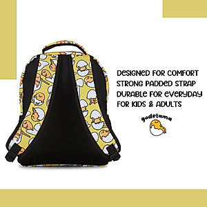 Fast Forward Gudetama Lazy Egg Allover Backpack - Gudetama Lazy Egg Iconic Backpack - Officially Licensed Gudetama School Bookbag (Yellow)