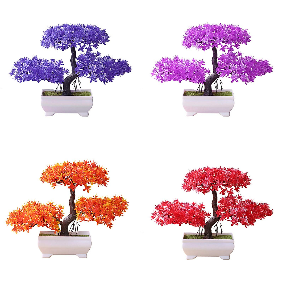 HASEAN Artificial Plants Bonsai Welcoming Pine Tree Pot Desk Display Simulation Fake Tree Fake Potted Ornament Home Hotel Garden Decoration