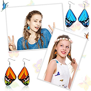 Sureio 8 Pairs Butterfly Wing Earrings Fairy Earrings for Women Butterfly Wing Earrings Butterfly Wing Drop Dangle Earrings Wedding Jewelry
