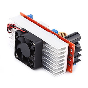 Oumefar 10-60V to 12-90V DC-DC Boost Converter with Fan 1500W 30A Step Up Power Supply Module with Fan for High Power LED Motors