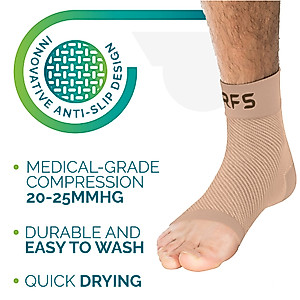 Plantar Fasciitis Compression Socks | Foot & Ankle Brace for Women & Men | Toeless Ankle Compression Sleeve for Ankle Support, Plantar Fasciitis, Night Splint, Arch & Achilles Tendonitis Relief