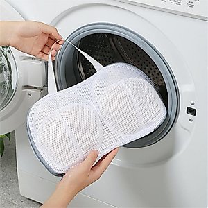HCZION Women's Bra Laundry Bag, Household Washing Machine, Inner Mesh Bag, Hand in Hand to Carry Bra Protective Washing Bag (Grey)