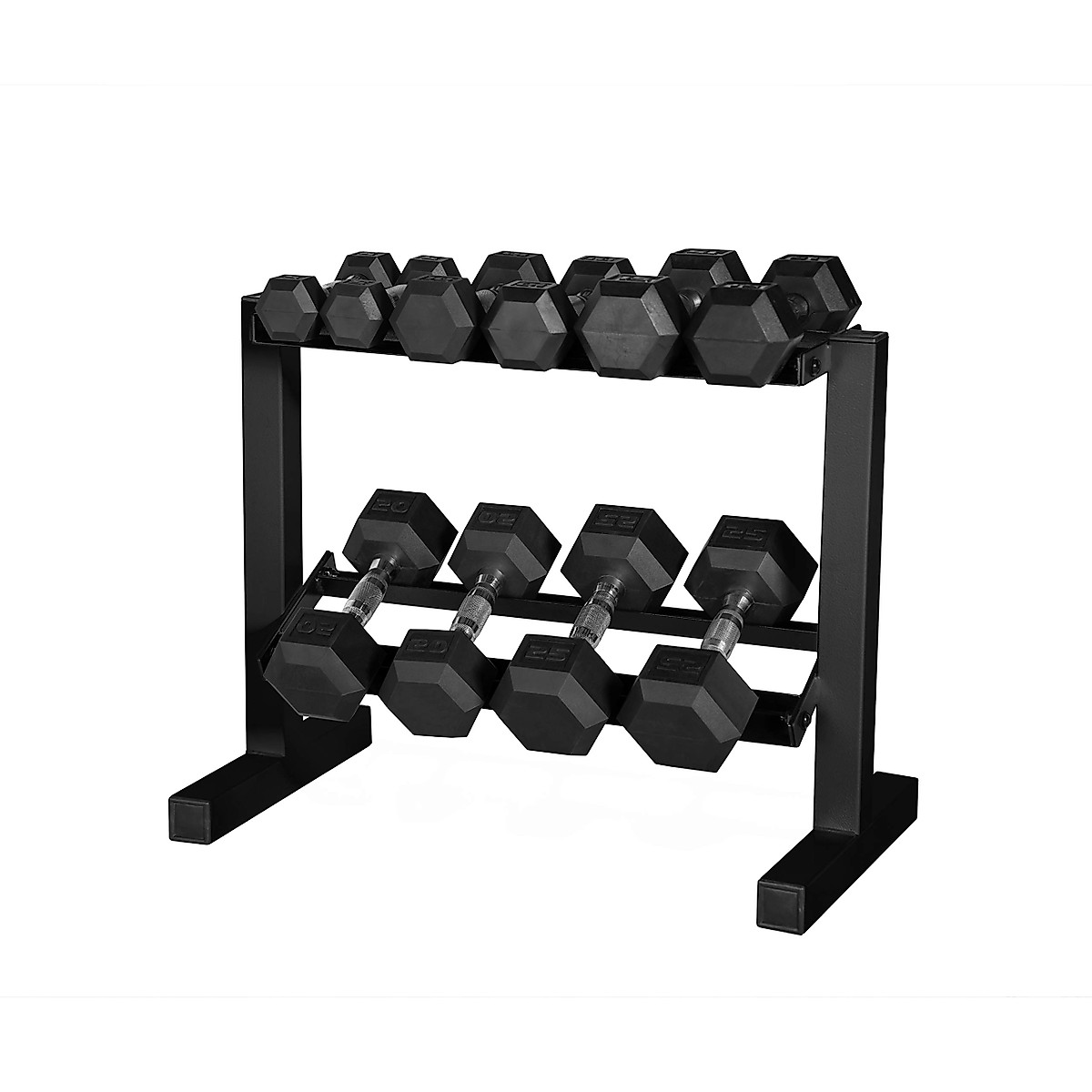 CAP Barbell 150-lb Hex Dumbbell Weight Set with Horizontal Rack