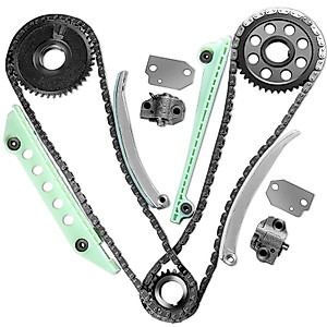 OCPTY Timing Chain Kit Gear Crank Sprocket Tensioners Guide Rails fits for 1997-2010 Ford F-150 Explorer Expedition 4.6L SOHC VIN 6 W 90387SG