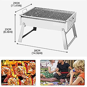 Lapden Folding Portable BBQ Grill Charcoal Barbecue Grill Outdoor Camping Picnic Burner Foldable Charcoal Camping Barbecue Oven