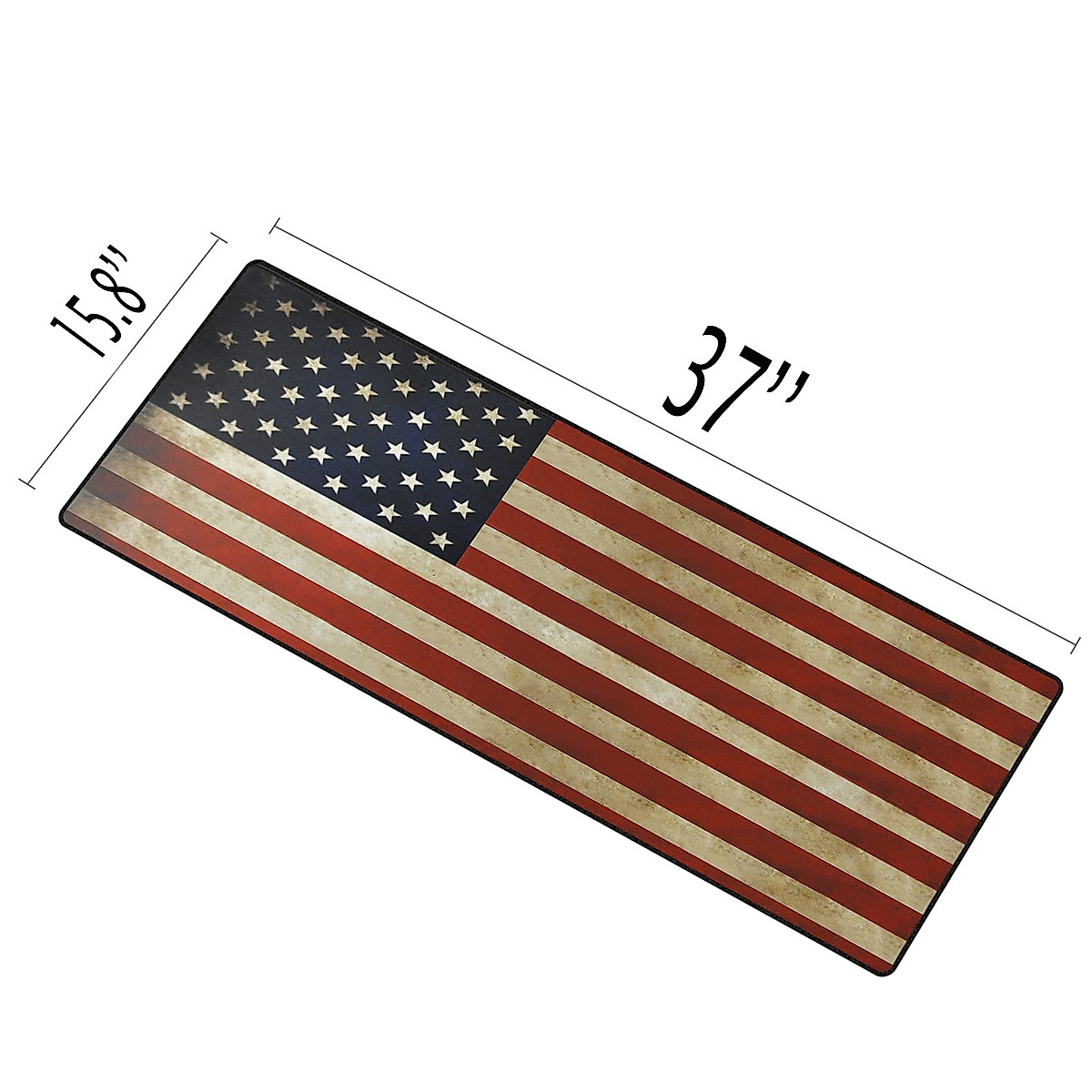 Gun Cleaning Mat Rifle Large 37" x 15.8" of American Flag - Non Slip Backed Waterproof and Oil Resistant with Stitched Edges（ 37" x 15.8"）