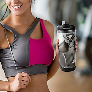 NTVOWPZO Travel Mug Tailed Lemur Coffee Cup Reusable Insulated Tumbler with Lid Travel Coffee Mug Stainless Steel Insulated Coffee Tumbler for Coffee Tea And Drinks