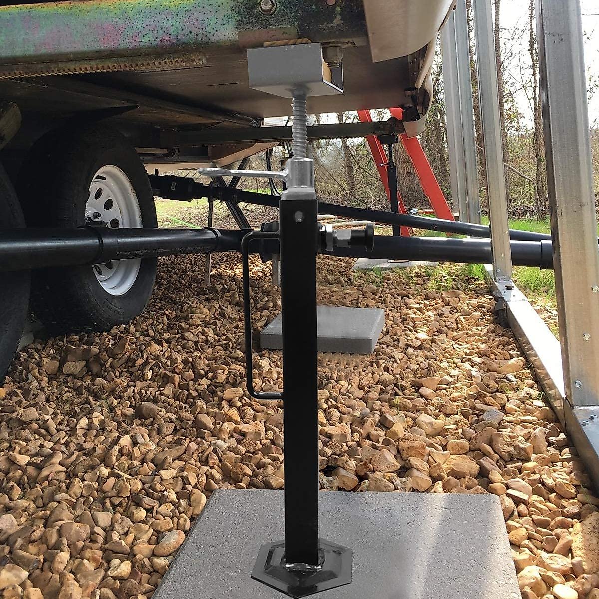 Sulythw RV Slide Out Supports Stabilizer Jacks Heavy Duty Rust Resistant Steel Adjustable from 19'' to 47'' for 5th Wheel 5000 lbs Capacity，2 Pcs