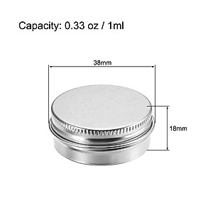 uxcell 6 Pack 0.33 oz Round Aluminum Cans Tin Can Screw Top Metal Lid Containers for Crafts, Candles, 1ml