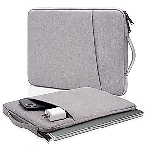 Arae Laptop Sleeve Bag Compatible with 13 inch MacBook Air Mac Pro M1 Surface Lenovo Dell HP Computer Bag Accessories Polyester Case with Pocket,Gray