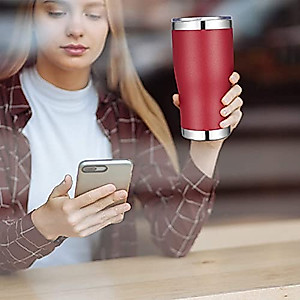 VEGOND 20oz Tumbler Stainless Steel Tumbler Cup with Lid And Straw Vacuum Insulated Double Wall Travel Coffee Mug(Brick red 1 Pack)