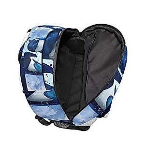 AUUXVA Backpack Killer Whale Ocean Watercolor School Shoulder Bag Large Waterproof Durable Bookbag Laptop Daypack for Students Teens Girls Boys Elementary