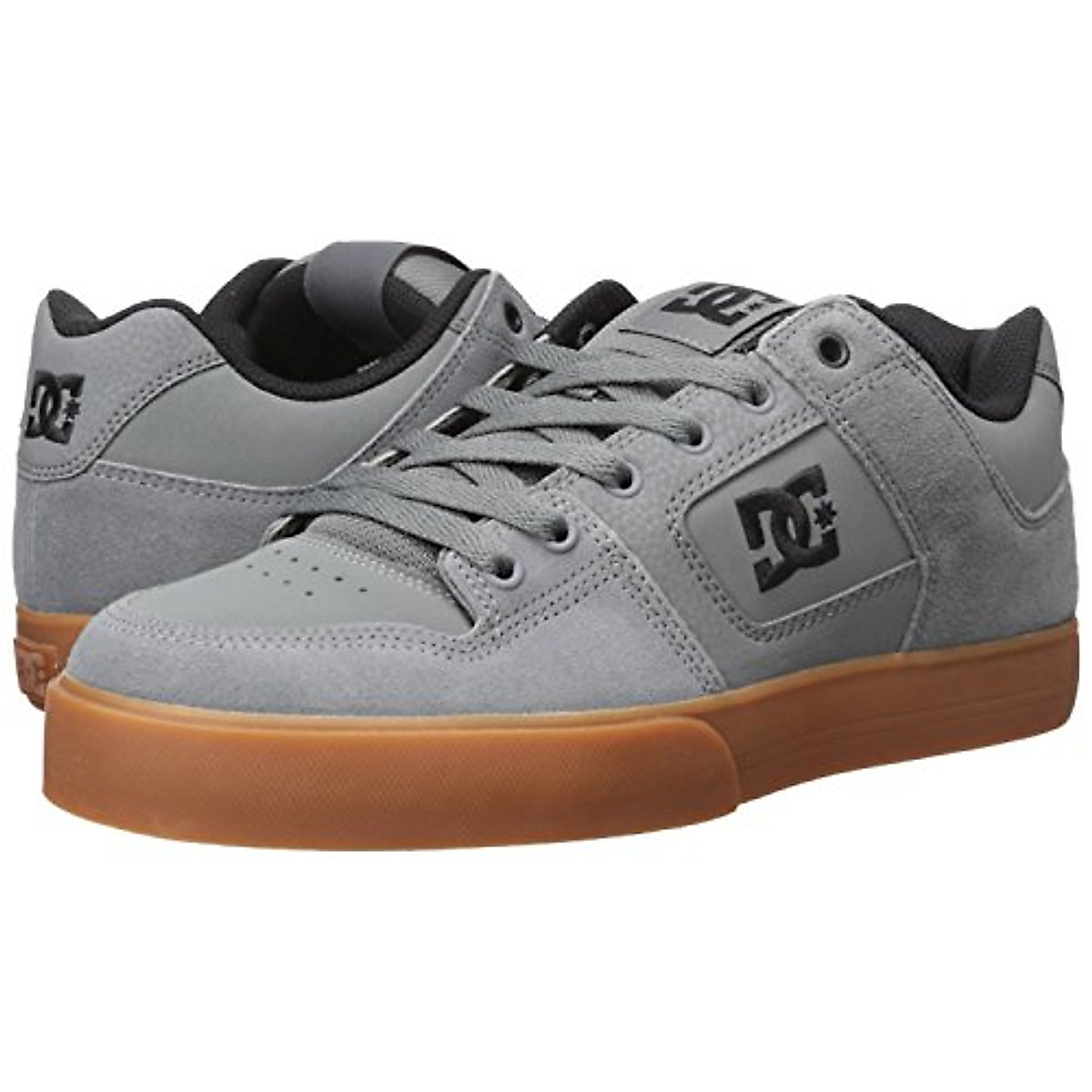 DC Men's Pure Low Top Casual Skate Shoe, Grey/Gum, 11 M US