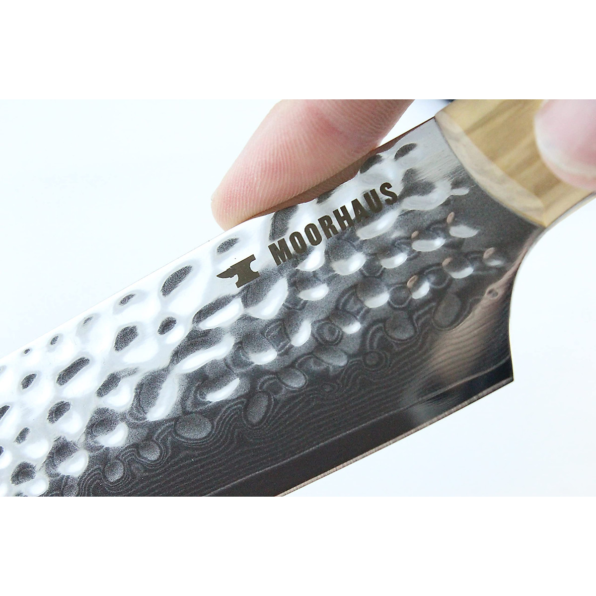 Moorhaus 8" Kitchen Knife, Stainless Damascus Steel 67 Layer - Razor Sharp, Superb Edge Retention, Stain & Corrosion Resistant Chefs Knives