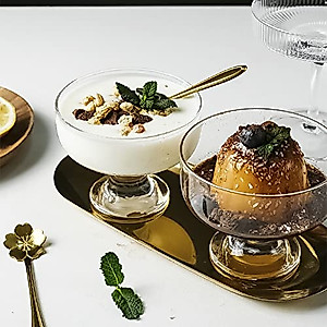 OhMill Glass Trifle Bowl Small Footed Dessert Cups Premium Crystal Clear Glass Ice Cream Bowls Perfect for Cereal, Nut, Fruit, Pudding, Salad, Milkshakes