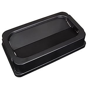 AmazonCommercial 23 Gallon Double Flip Lid for Slim Trash Can, Black, 1-Pack