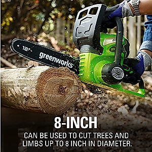 Greenworks 40V 12-Inch Cordless Chainsaw, 2.0Ah Battery and Charger Included 20262 with 40V Hedge Trimmer