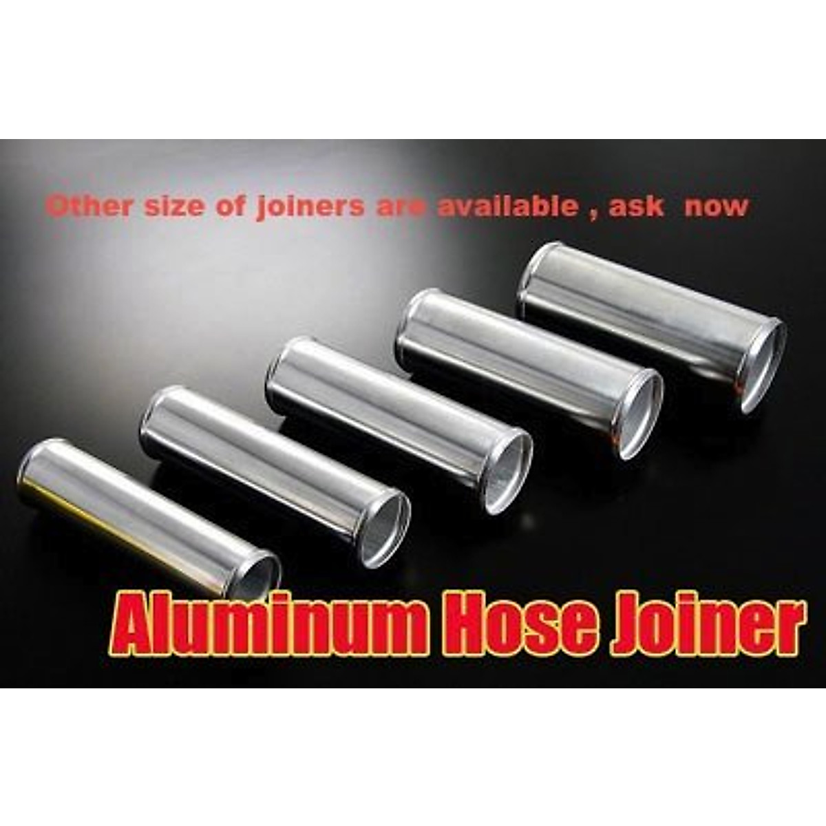 Autobahn88 Aluminum Alloy Hose Joiner Pipe, OD= 2.36" (60mm), L 3" (76mm), Glossy Polished, Includes 2 G-Clamps