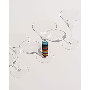 Graf Lantz Wine-O's Wine Glass Identifier - 12 Piece - Round 100% Merino Wool - Eliminate Unknown Glass Syndrome - Rainbow Mix