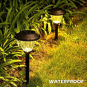 SOLPEX Solar Pathway Lights Outdoor, 6 Pack Solar Powered Garden Lights, Automatic Glass Metal Waterproof Solar Landscape Lights for Landscape, Lawn, Pathway, Walkway and Driveway(Warm White)