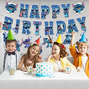 Cartoon Birthday Decorations Happy Birthday Banner Hanging Swirls for Birthday Party Supplies