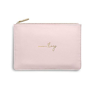 KATIE LOXTON Mommy's Things Womens Medium Vegan Leather Sentiment Perfect Pouch Pink