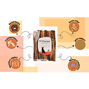 PETSamba 12 Inch Beef Collagen Sticks [12-Pack] – Collagen Bully Sticks for Dogs – All Natural – Highly Digestible