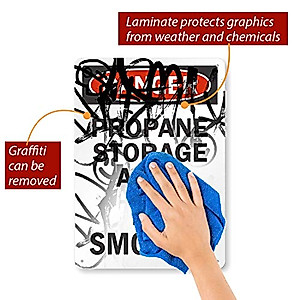 SmartSign - U9-2344-NA_10x14 "Danger - Propane Storage Area, No Smoking" Sign | 10" x 14" Aluminum Black/Red on White