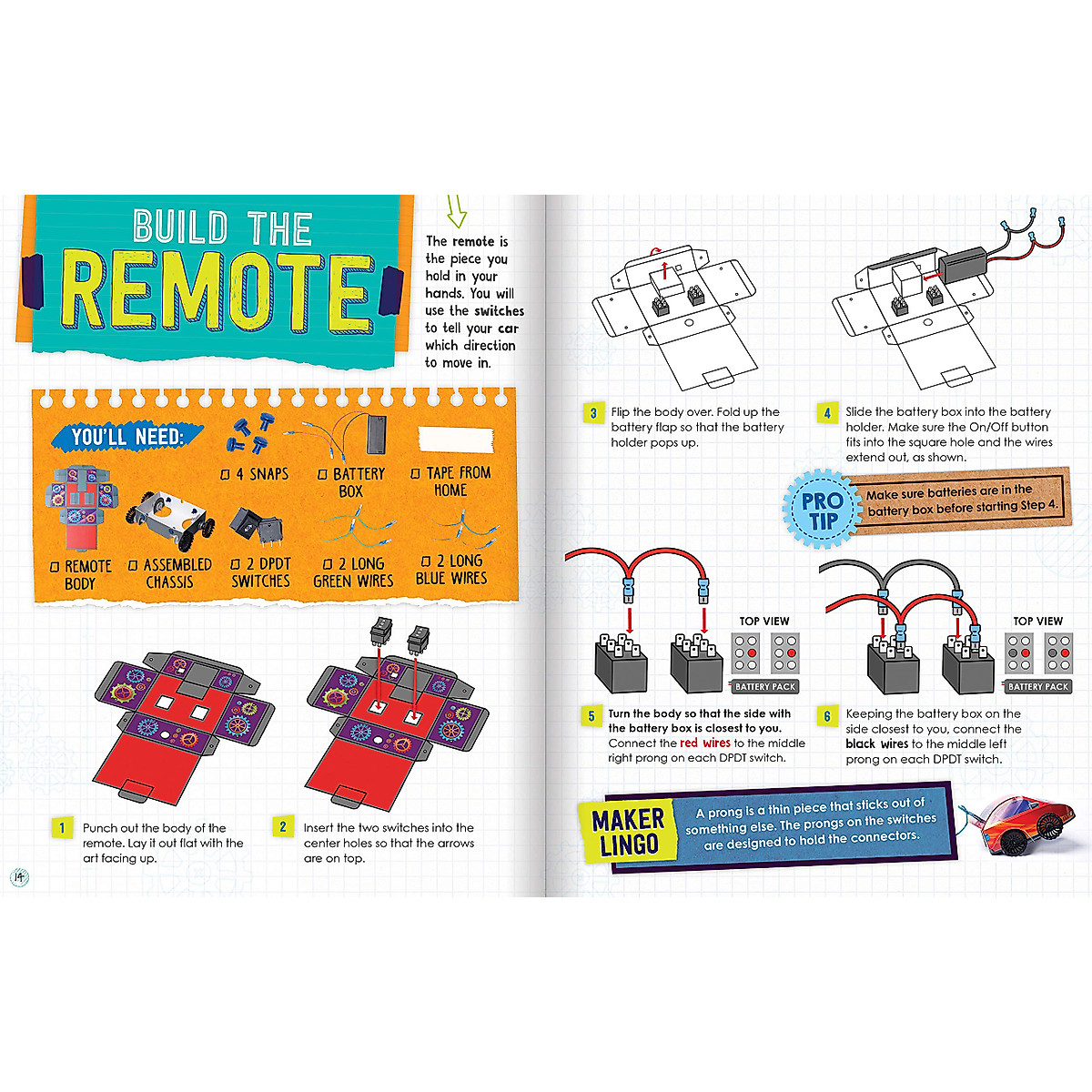 KLUTZ Wired Remote Race Car: Maker Lab STEM Kit, 9.8" x 2.5" x 11.8"