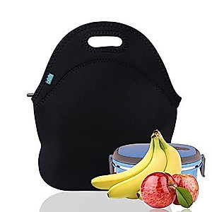 Lunch Tote, OFEILY Lunch boxes Lunch bags with Fine Neoprene Material Waterproof Picnic Lunch Bag Mom Bag (Black)