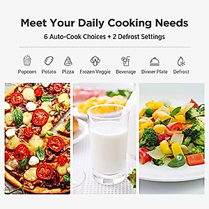 Countertop Microwave Oven with Sound On/Off, ECO Mode and Easy One-Touch Buttons, 0.7 Cu Ft/700W, Pearl White