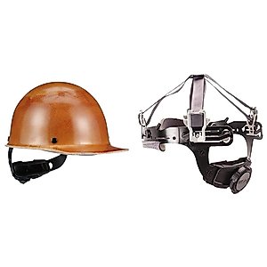 MSA - 475395 Tan Skullgard Phenolic Cap Style Hard Hat with Ratchet4 Point Ratchet Suspension & MSA 10126693 Replacement Ratchet, Large