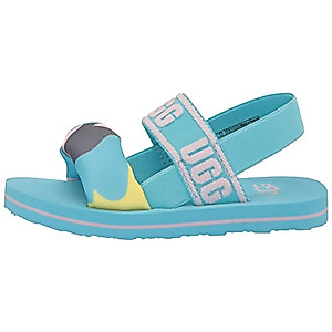 UGG K Zuma Sling Camopop Flat Sandal, Summer Sky, 3 US Unisex Little Kid